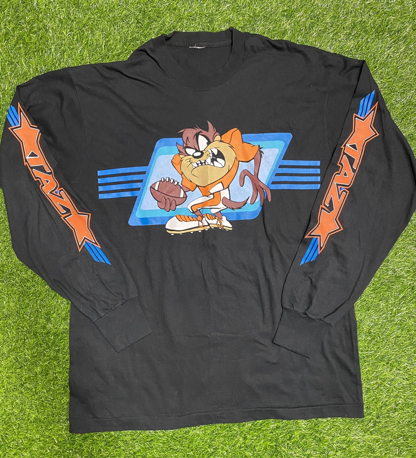 Vintage 90s Taz Football Player Looney Tunes Warner B… - Gem