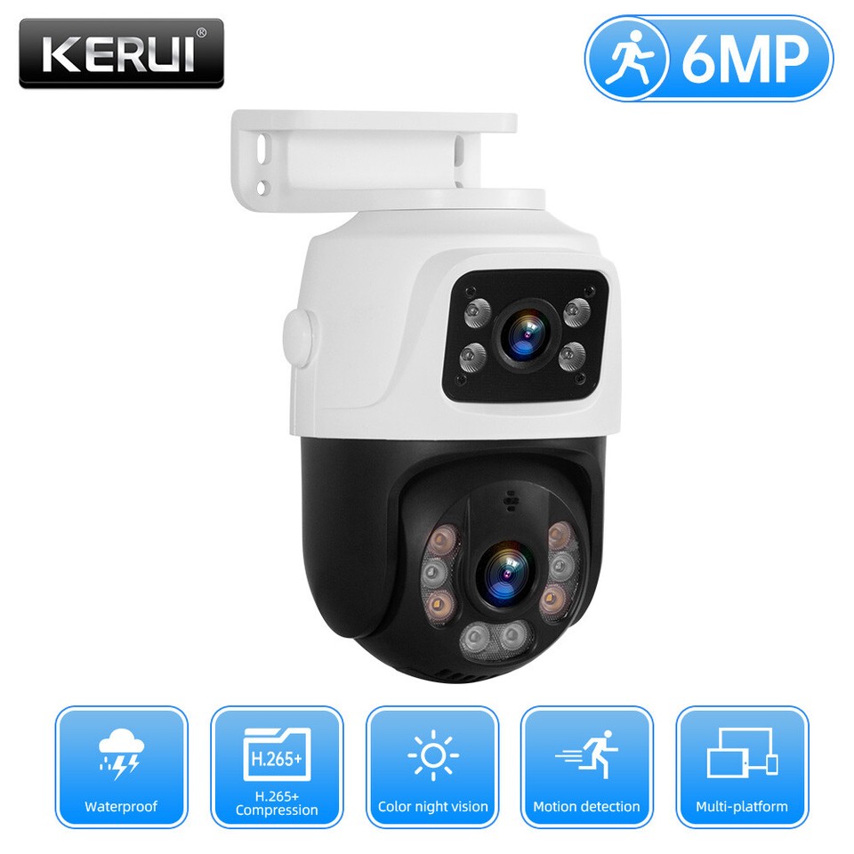 KERUI PTZ 6MP POE IP Camera Security Camera Surveillance Onvif iCSEE ...