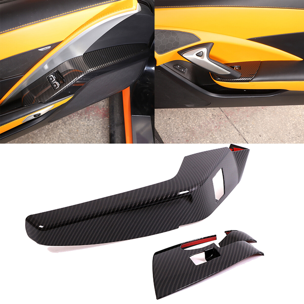 Carbon Fiber Window Lift Trim Switch Panel cover trim for Corvette C7 ...