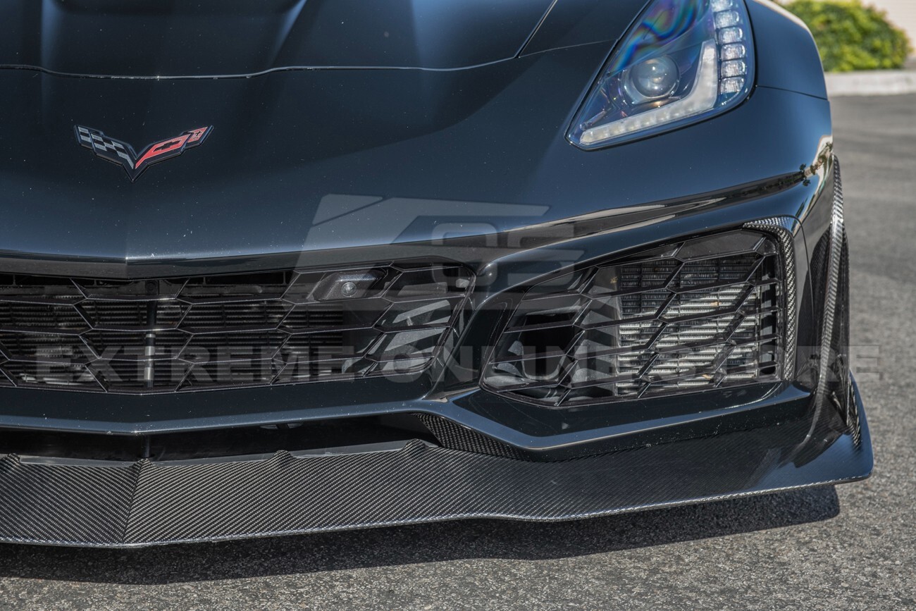 For Corvette C7 ZR1 Factory Carbon Fiber Front Splitter Side Winglet ...