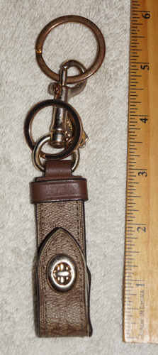 Coach signature canvas keychain key ring with charm | eBay