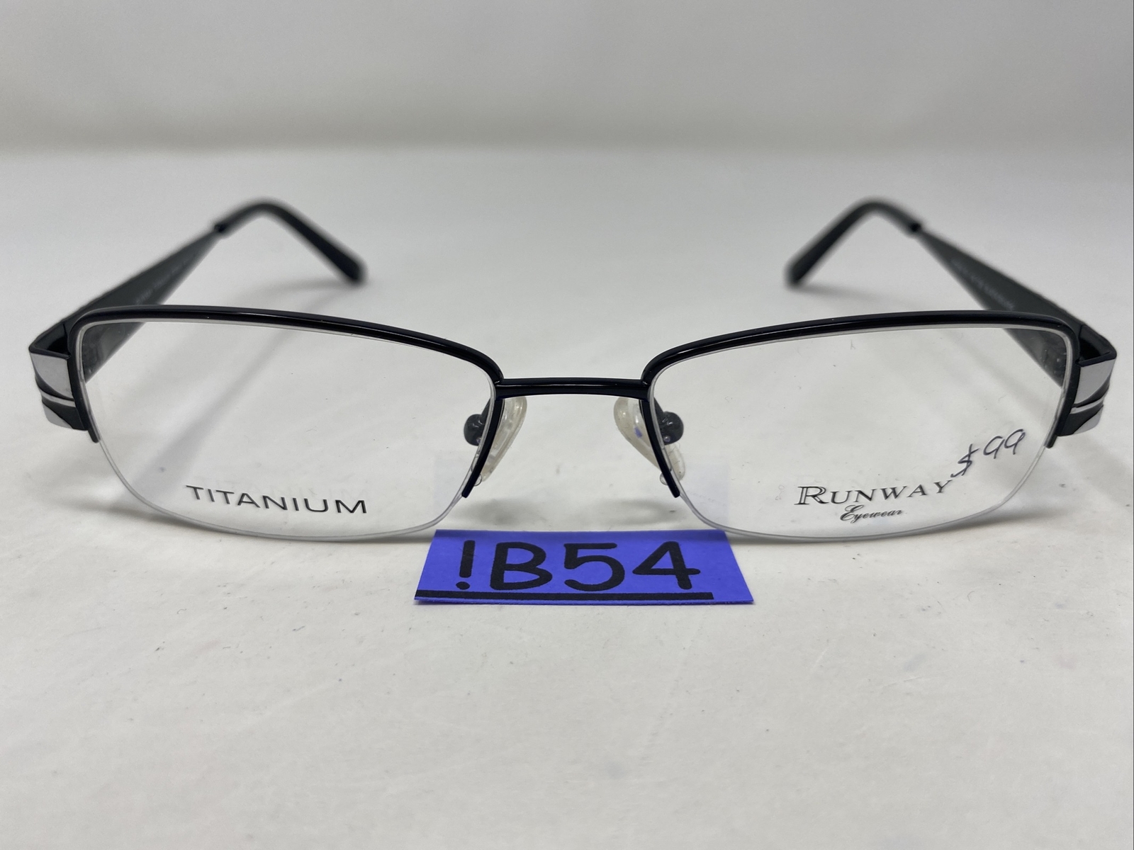 Runway Eyewear RT 806 Black/Silver 51-18-135 Half Rim Eyeglasses Frame !B54 | eBay