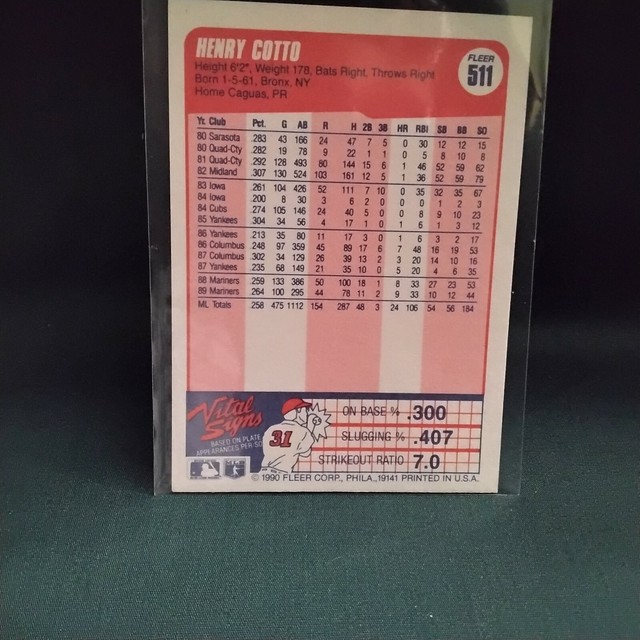 1990 Fleer - #511 Henry Cotto for sale online | eBay