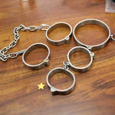 Bondage Shackles Heavy Female Steel Handcuffs Ankle Cuffs Neck Collar ...