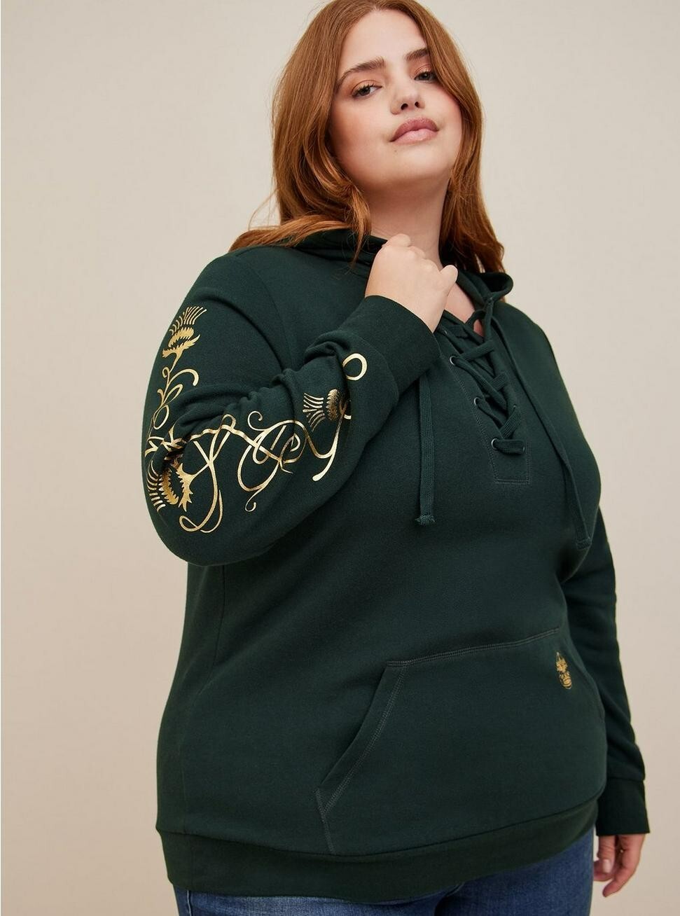 Torrid Size 1 Outlander Green Hoodie with Lace Up Neckline NEW NWT SOLD ...