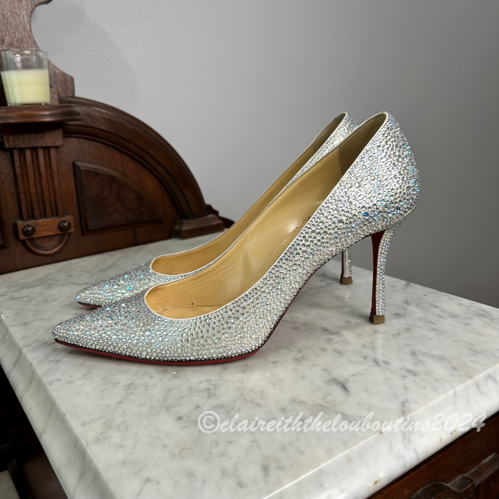 Christian Louboutin Decoltish 85 Crystal Strass Pumps… - Gem