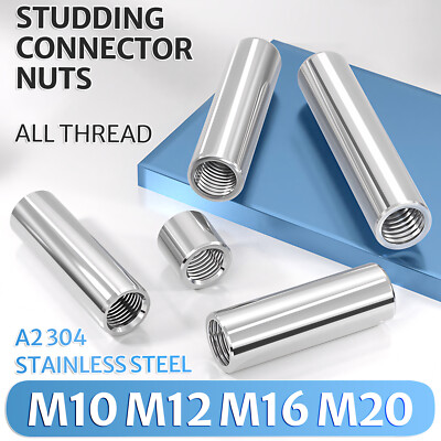 M10 M12 M14 M16 M20 Round Studding Connector Nuts A2 Stainless Steel ...