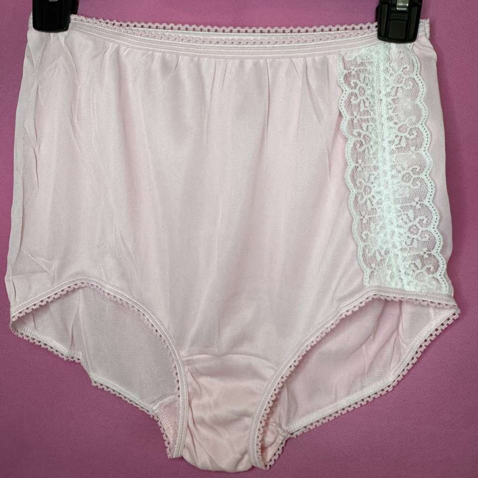 Vtg Acetate Panties High Rise Lace Double Gusset Granny Frilly Sissy ...