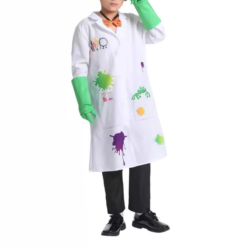4Ps Mad Scientist Costume Lab Coat Gloves Glasses Frames Mad Scientist ...