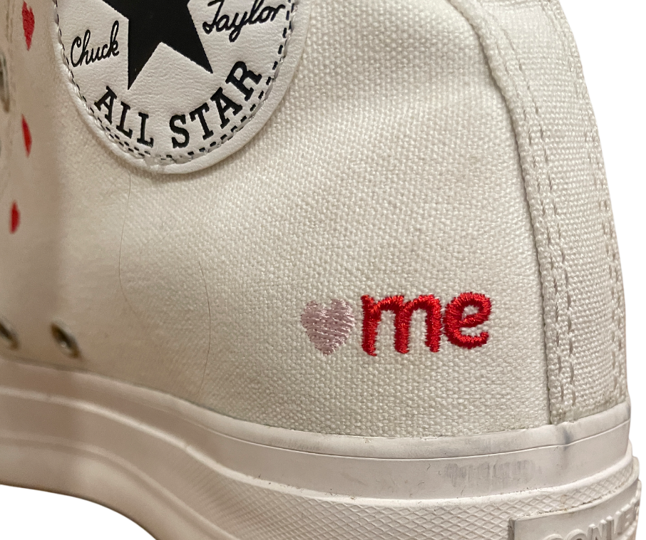 Converse All Star lift limited edition red hearts Unisex 7.5 womans 8.5 ...