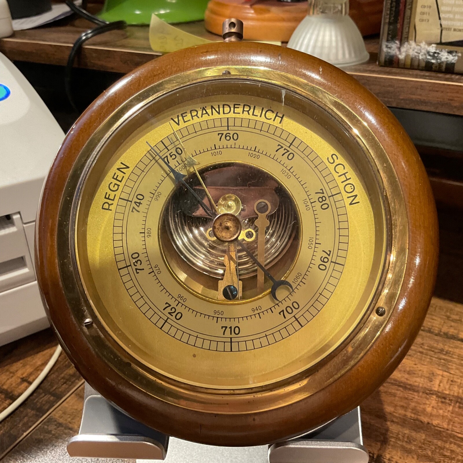 Vintage German Barometer Regen Veranderlich Schon 6” round ...