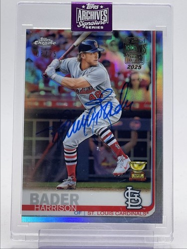 HARRISON BADER 2019 TOPPS ARCHIVES '19 TOPPS CHROME REFRACTOR AUTO /25 ...
