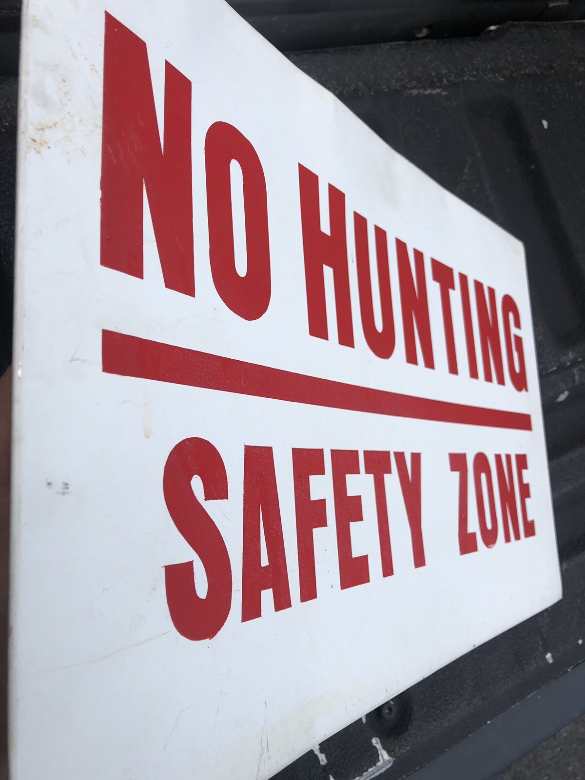 Vintage Original 1960s “No Hunting Safety Zone” Metal Sign 17 7/8in. x ...