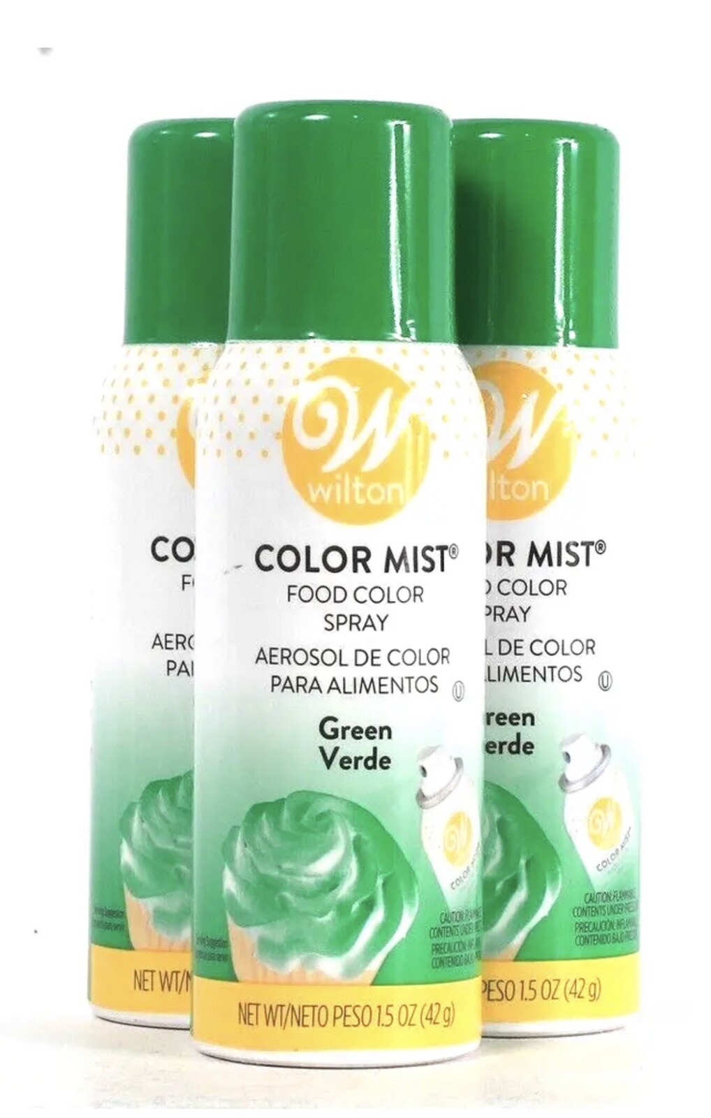 3 Ct Wilton 1.5 Oz Green Color Mist Food Color Spray For Cakes Cupcakes ...
