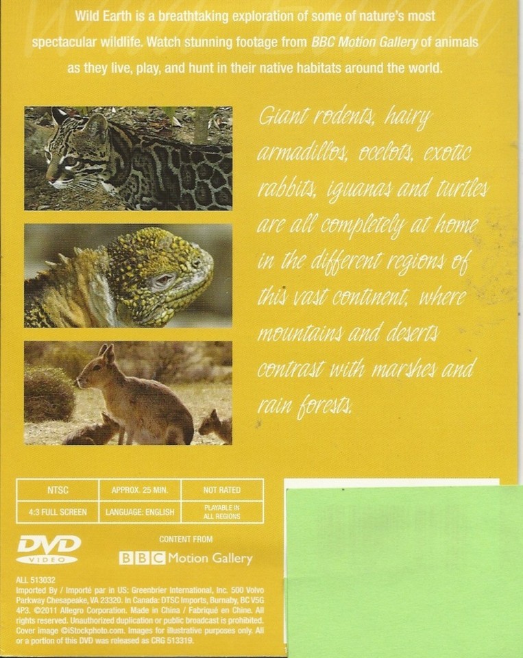 WILD EARTH SERIES SOUTH AMERICAN WILDLIFE REPTILES CATS ANIMALS NATURE ...