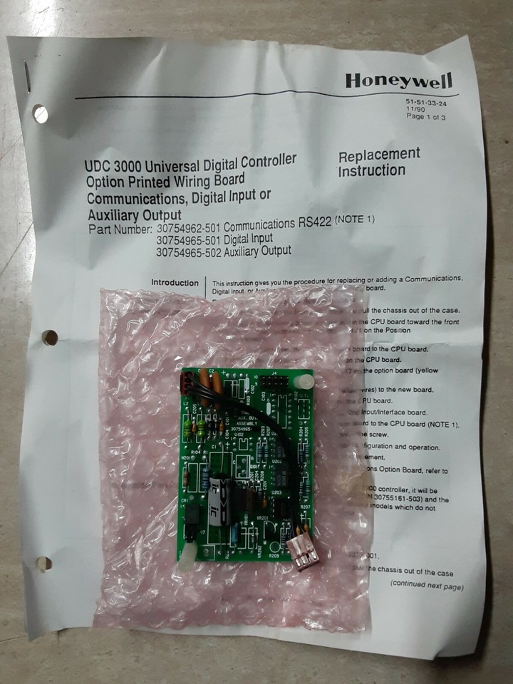 HONEYWELL 30754965-502 UDC 3000 AUXILIARY OUTPUT PWA KIT | eBay
