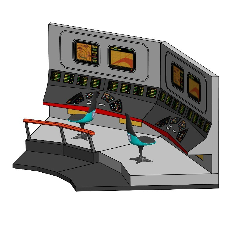 Star Trek Tos Bridge Diorama for 4.5 in Figure Diorama | eBay