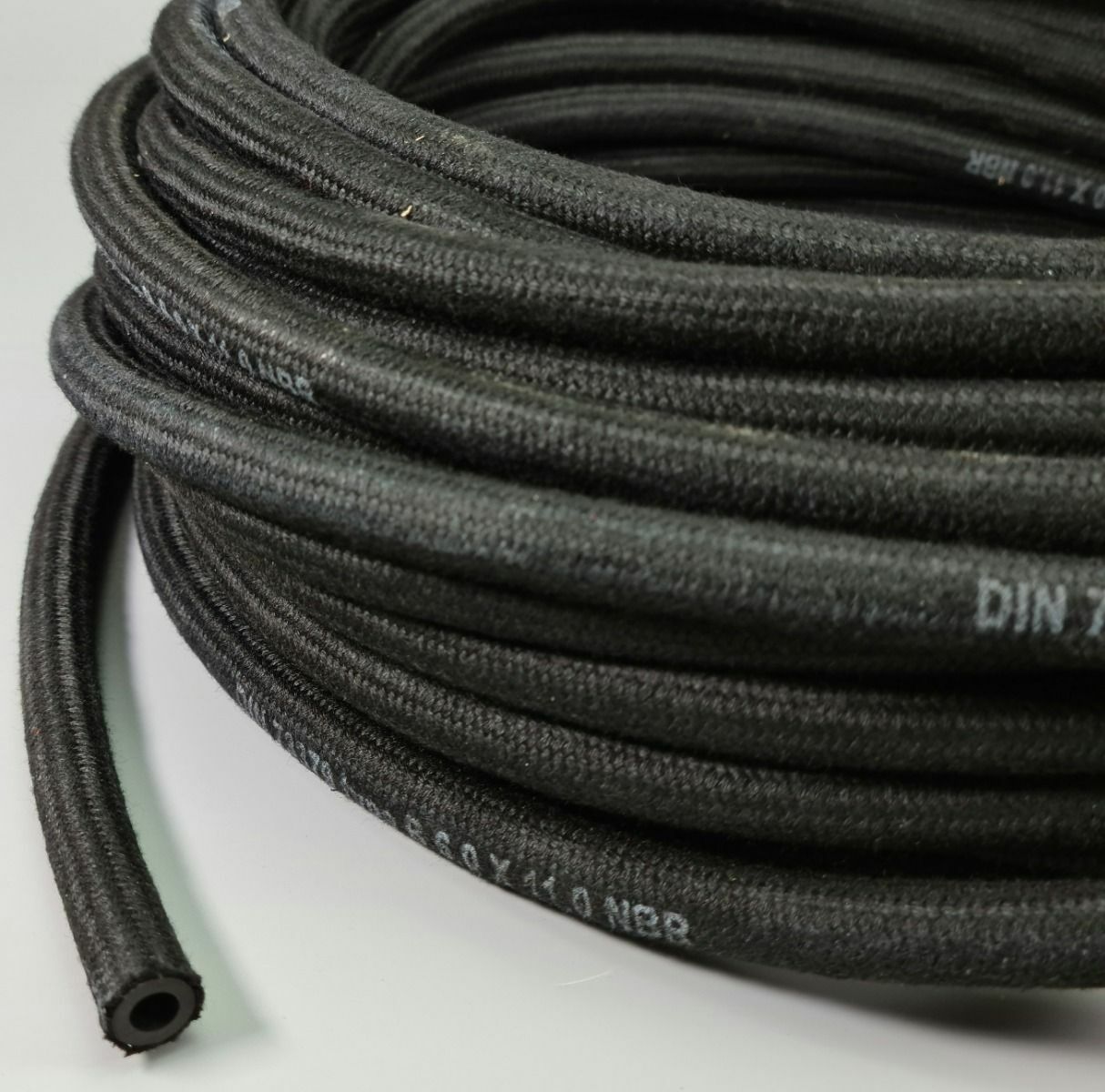 COTTON BRAIDED RUBBER FUEL HOSE PIPE VACUUM LINE UNLEADED PETROL DIESEL ...