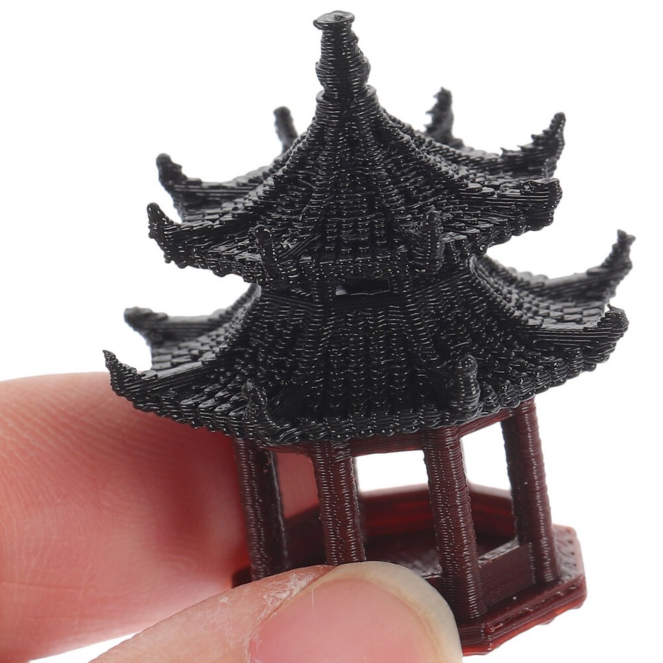3 Count Miniature Japanese Temples Fish Tank Ornament Gazebo Decoration ...