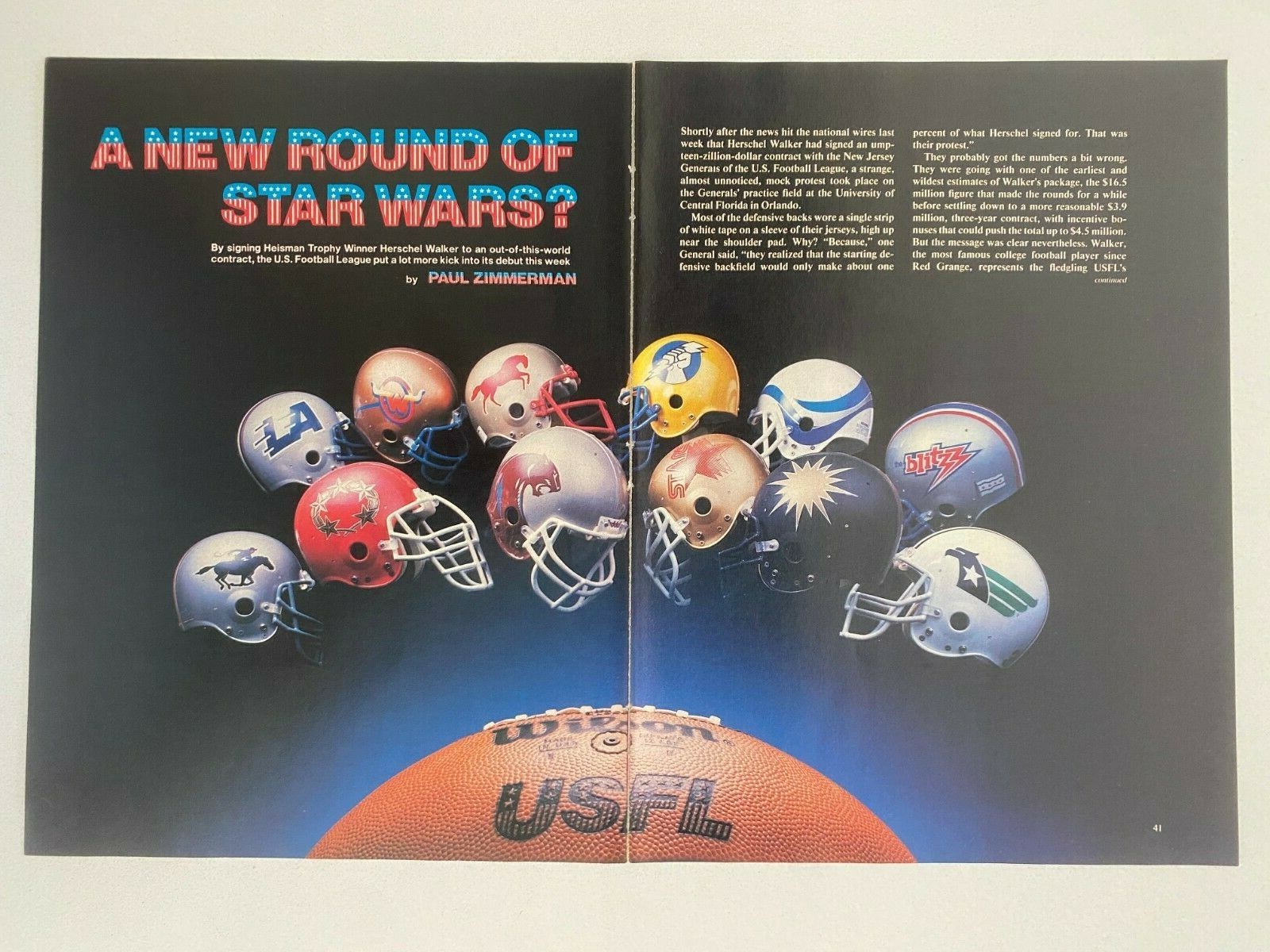 USFL Debut U.S. Football League Vintage 1983 Magazine Photo | eBay