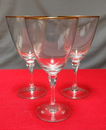 3 LENOX MANSFIELD ~ GOLD RIM 7" WATER GOBLETS | eBay