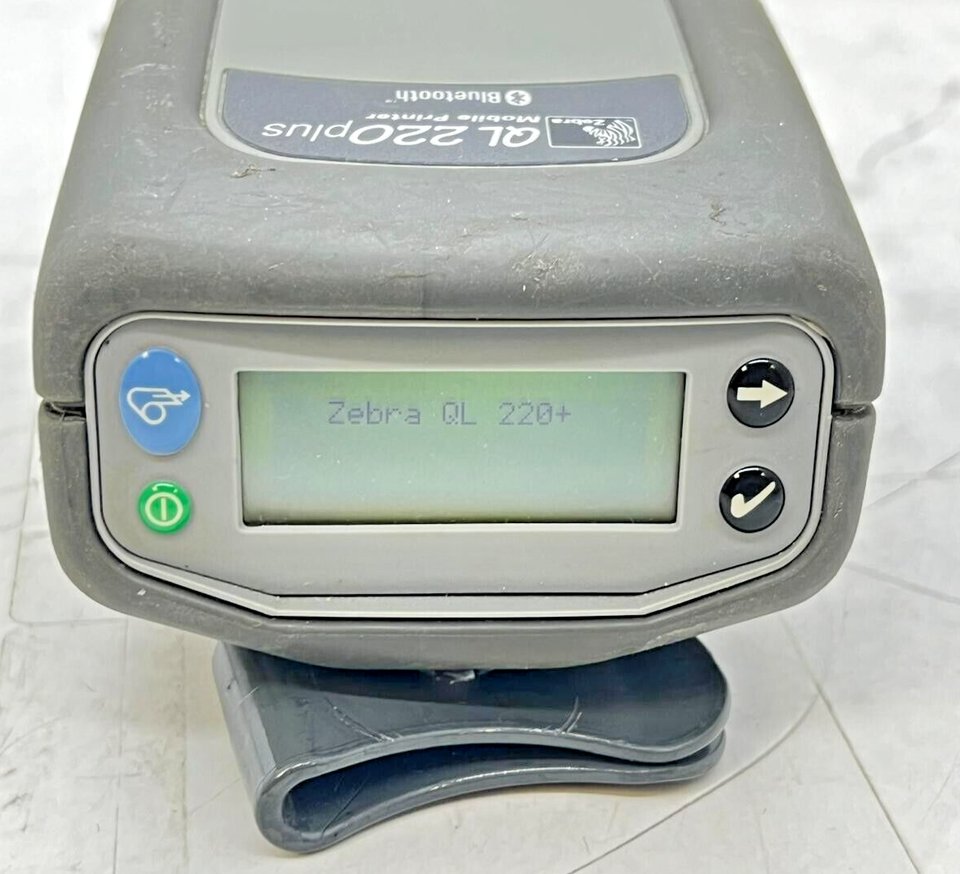 ZEBRA QL 220plus Mobile Printer with Bluetooth NO POWER ADAPTER/ TESTED ...