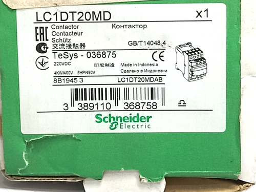 Schneider LC1DT20MD Contactor 220VDC Telemecanique LC1DT20 MD LAD4TUDL ...