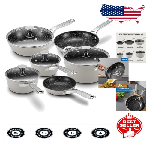 Premium Nonstick Cookware Set with Induction Compatibility - 10-Piece ...