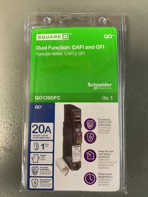 Square D 20A QO Series Circuit Breaker QO120DFC 785901401681 | eBay
