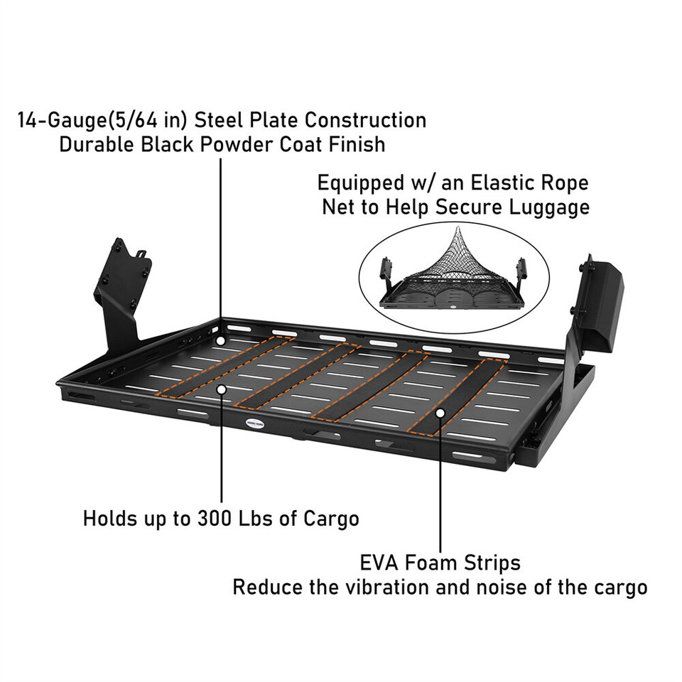 Steel Rear Cargo Basket Rack Storage Trunk Shelf Fit Ford Bronco 2021 ...