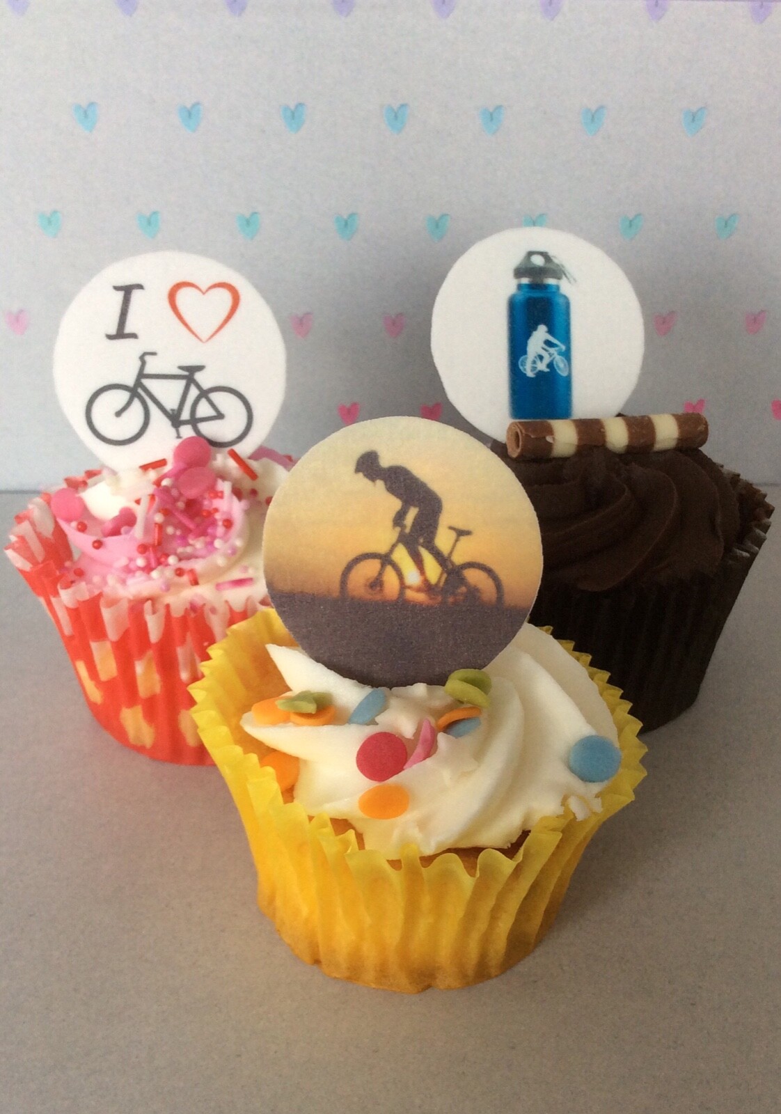 24 Cycling Bike Biking Cyclist Cupcake Cake Toppers Edible Rice Wafer ...