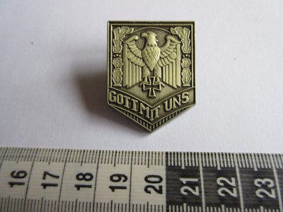 WH WW2 Gott mit Uns Reichsadler Lorbeer Eisernes Kreuz Pin Wehrmacht ...