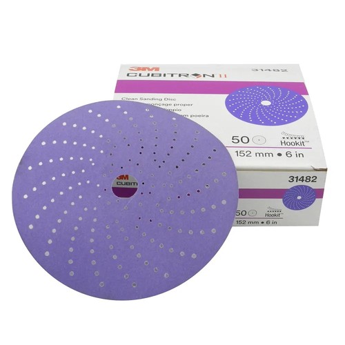 3M 31482 Cubitron II Hookit Clean Sanding Disc P240 150mm/6in. 50 Pack ...