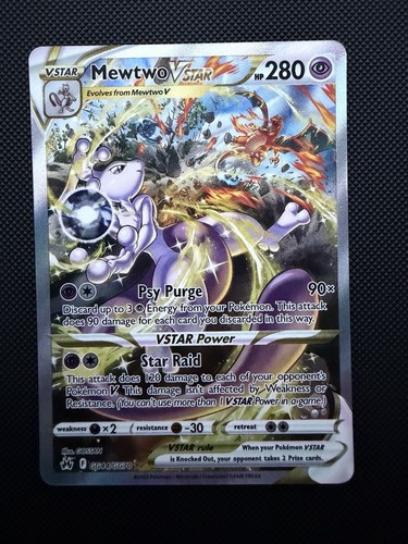 Pokémon Mewtwo VSTAR TCG Card GG44/GG70 Crown Zenith Alternative Art ...