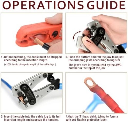 iCrimp Battery Cable Lug Crimping Tool Kit For Copper Lugs Awg 8-1/0,Battery | eBay