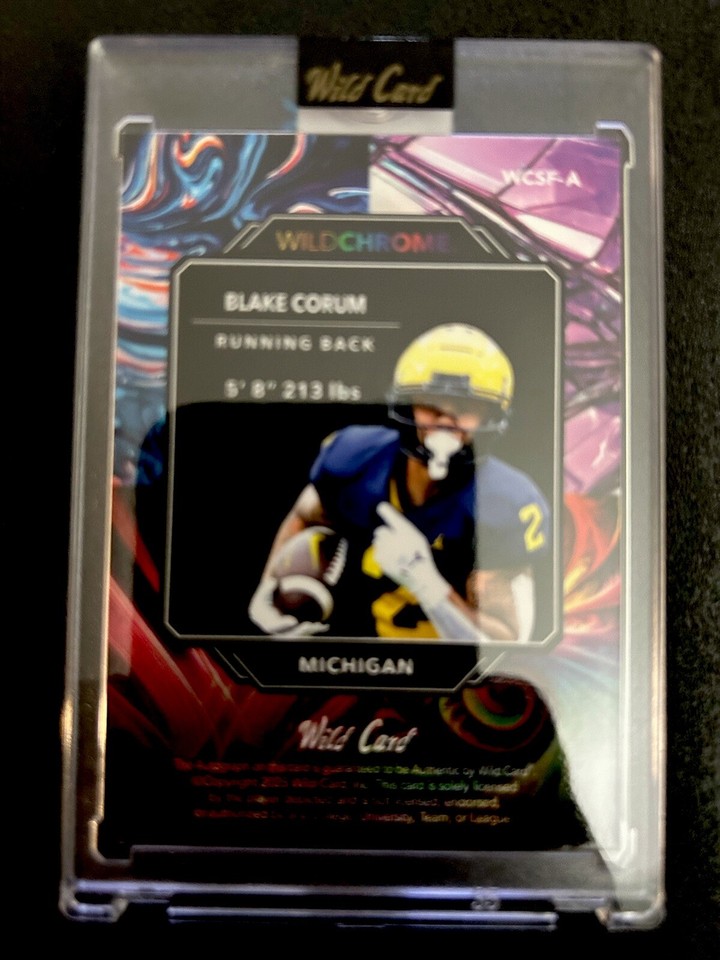 2023 Wildchrome Blake Corum Auto Red #1/1 Michigan RB National Champion ...