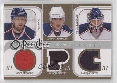 2008-09 O-Pee-Chee Triple Materials Rick Nash Nikolai Zherdev Pascal ...
