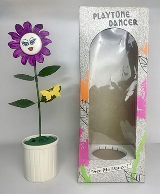 Vtg Playtone Dancer Dancing Flower 80s Retro Music Flower Pot Toy WORKS ...