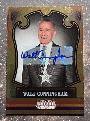 WALT CUNNINGHAM APOLLO 7 2011 PANINI AMERICANA AUTOGRAPH SWATCH RELIC ...