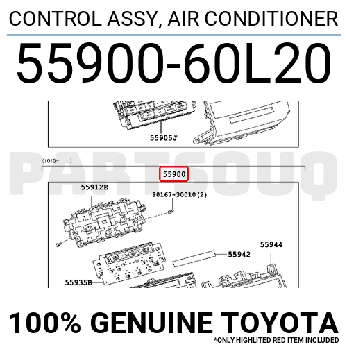 5590060L20 Genuine Toyota CONTROL ASSY, AIR CONDITIONER 55900-60L20 | eBay