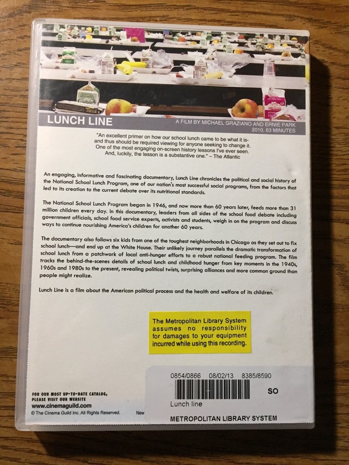 Lunch Line The History And Evolution Of School Lunch DVD Cinema Guild ...