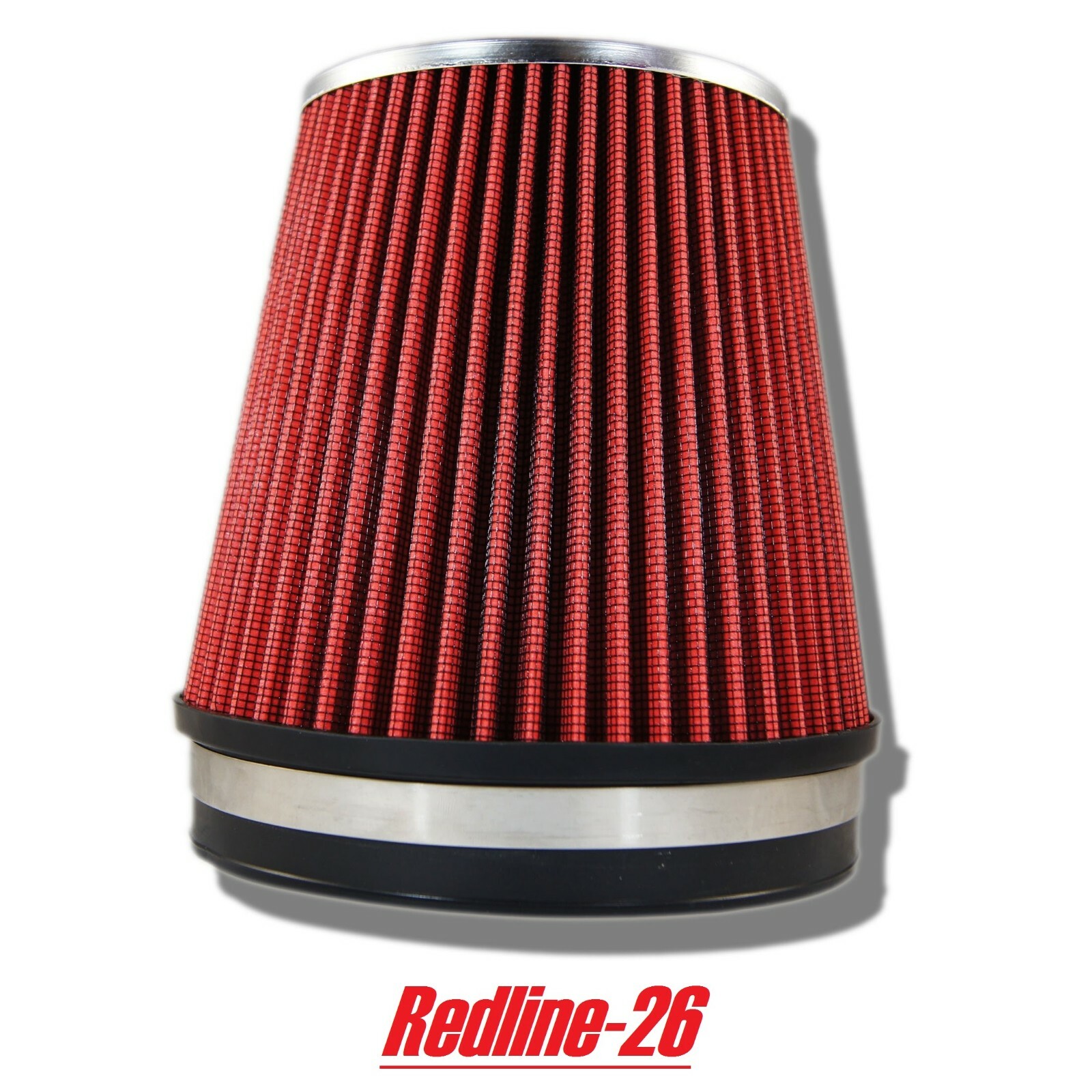 Red Universal Short Cone Truck Cold Air Filter Replacement (6" / 152 mm ...