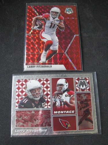 LARRY FITZGERALD 2-CARD LOT 2020 Panini Mosaic RED #9/Montage #M1 AZ ...
