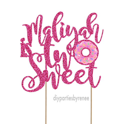 Cake Topper - Two - 2nd - 20+ Colours - NEXT DAY POST - Donut ...