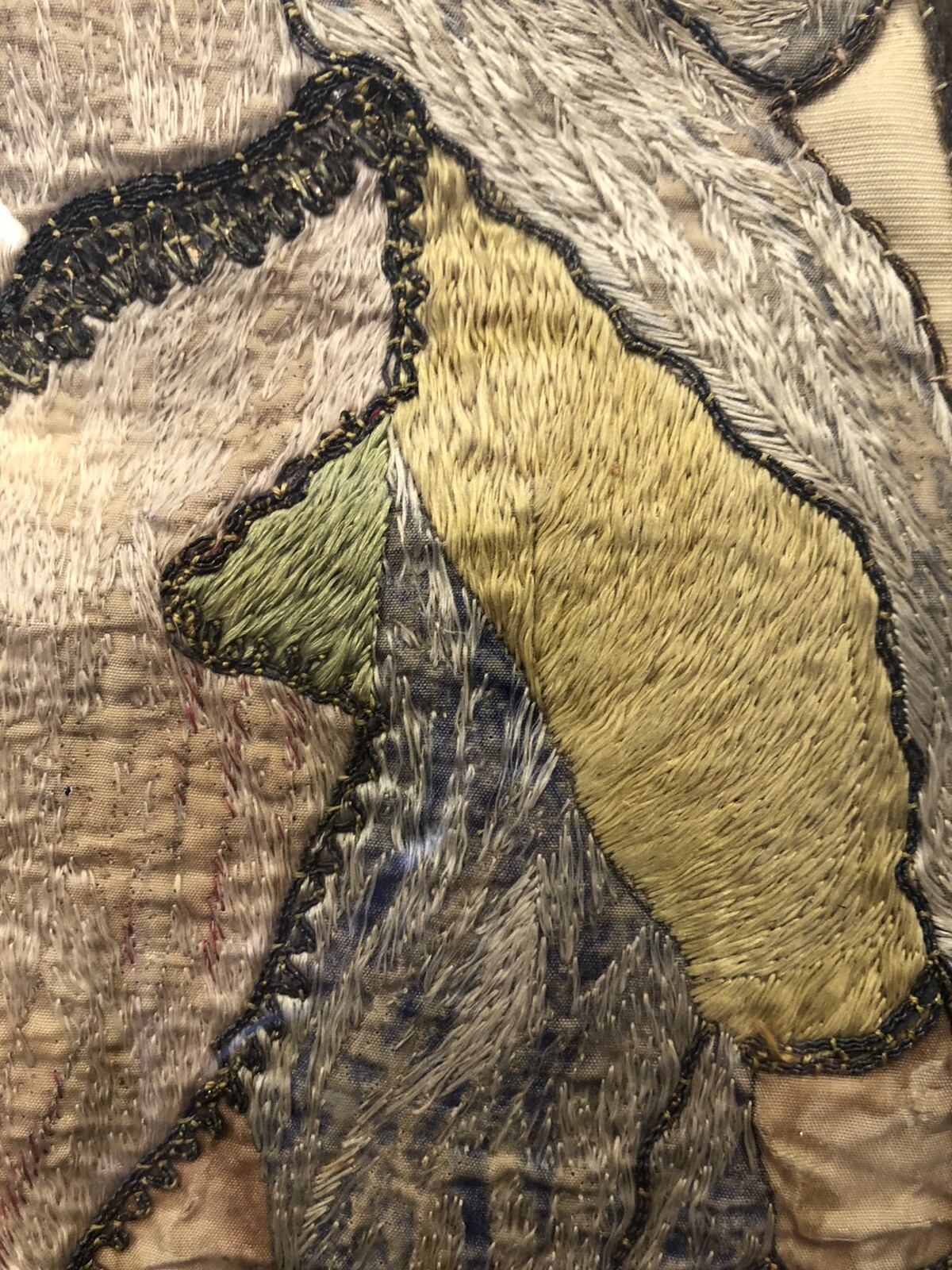 Antique Ecclesiastical Monastery Silk Religious Textile Stumpwork ...