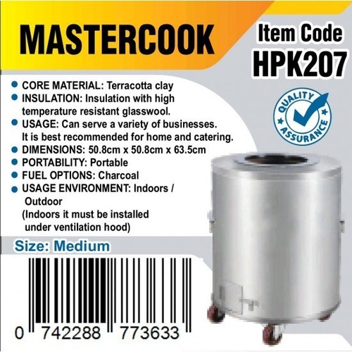 Traditional Medium Tandoor Clay Oven with Wheels, Naan, Roti, BBQ Kebab ...