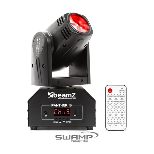 Beamz Panther 15 10W LED Beam Moving Head - RGBW IRC DMX Standalone ...