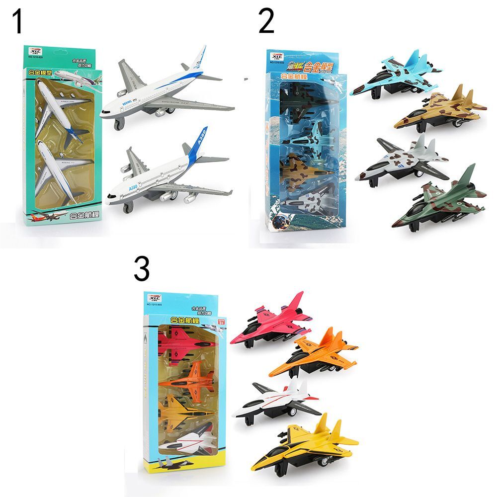 Set Airplane Educational Model Pull Back Plane Toy Vehicles Cartoon ...
