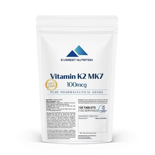 Vitamin K2 MK-7 100mcg Tab – Bone, Artery, Cardiovascular & Absorption ...