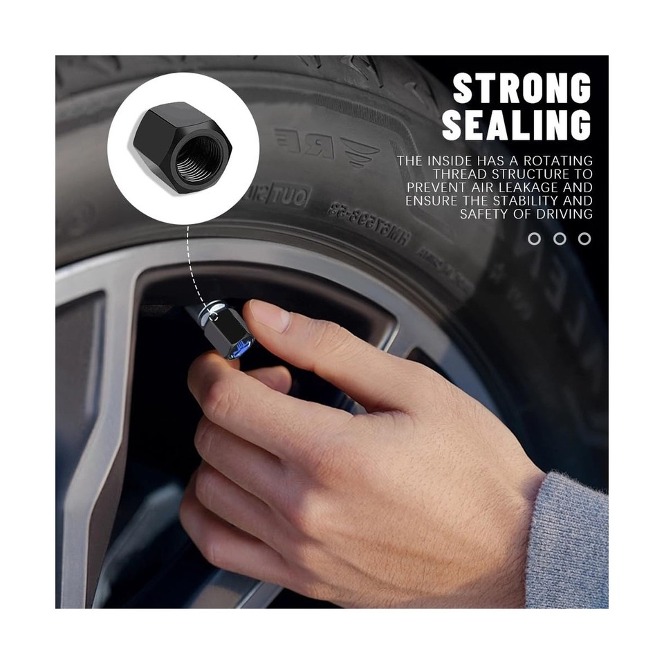 Skull Car Wheel Tire Valve Stem Caps, Airtight Dust Proof Covers with O ...